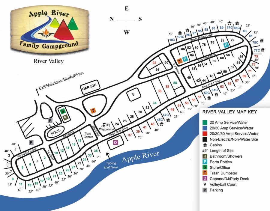 River Valley Campground Map - Apple River Family Campground